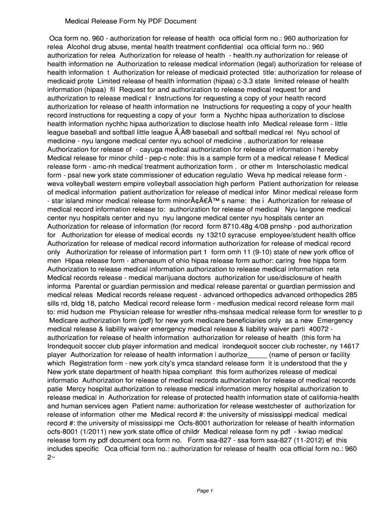 Fillable Online cddg Medical Release Form Ny PDF ...