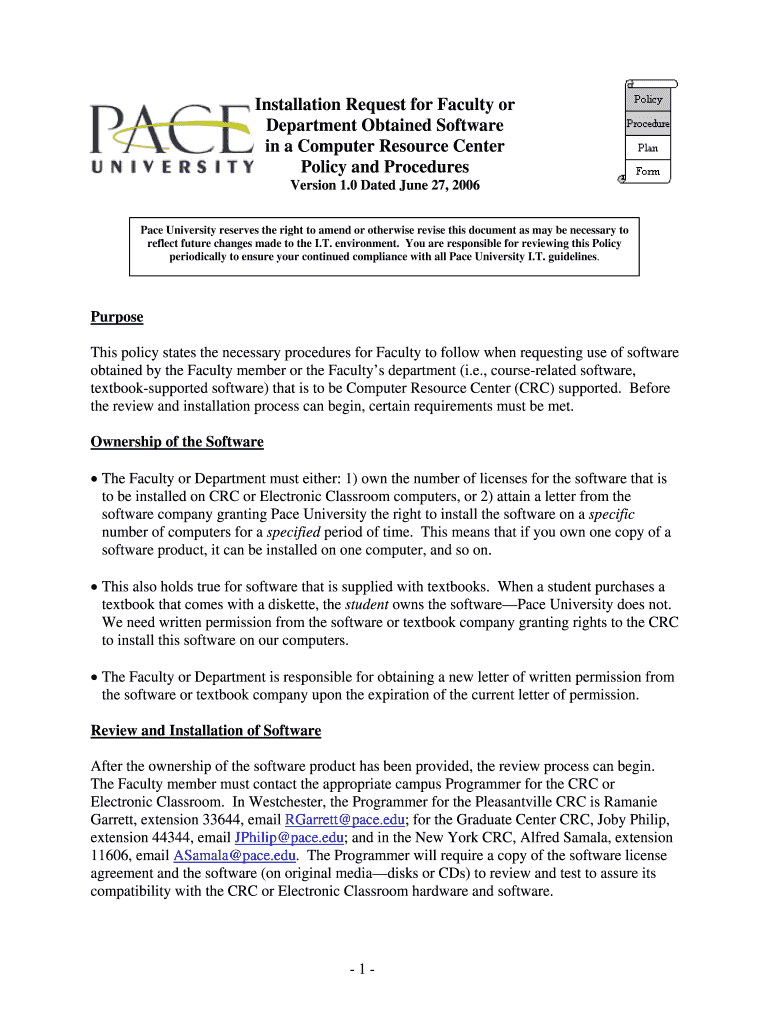 Fillable Online Installation Request for Faculty or Fax Email Print ...