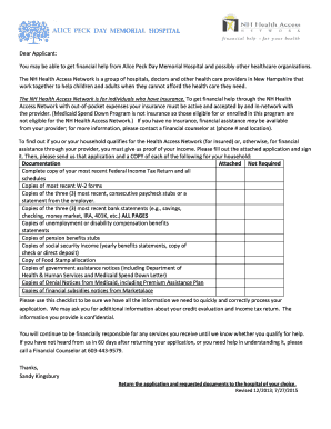 Fillable Online alicepeckday Dear Applicant - Alice Peck Day Memorial Hospital - alicepeckday ...