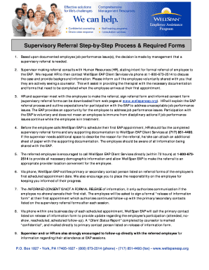 Fillable Online wellspaneap Supervisory Referral Step-by-Step Process ...