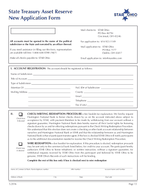 Fillable Online ohiotreasurer State Treasury Asset Reserve of Ohio ...