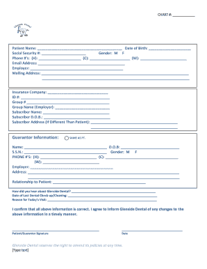 Fillable Online CHART #: Fax Email Print - pdfFiller