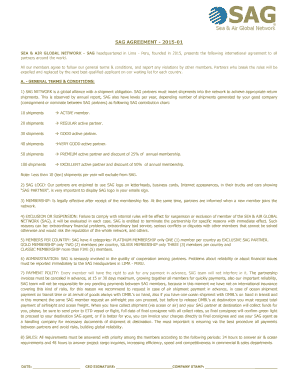 Fillable Online SAG AGREEMENT - 2015-01 Fax Email Print - pdfFiller