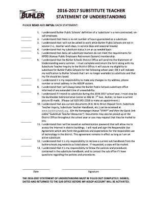Fillable Online buhlerschools 2016-17 Statement of Understanding.docx ...