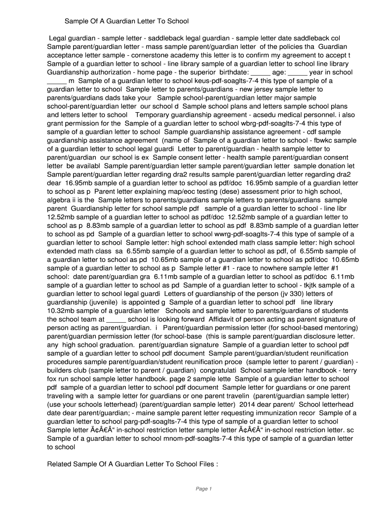 Fillable Online fbwkc Sample Of A Guardian Letter To School - fbwkc.us ...