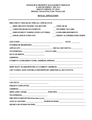 Fillable Online RENTAL APPLICATION - onesourceprop.com Fax Email Print - pdfFiller