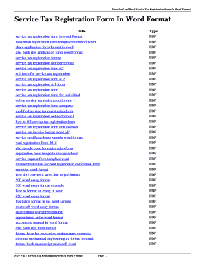 Fillable Online euec Service Tax Registration Form In Word Format ...