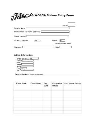 Fillable Online wosca Driver's Name: Fax Email Print - pdfFiller