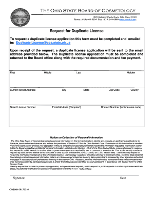 Fillable Online Duplcate License Request Form COS064 Fax Email Print ...