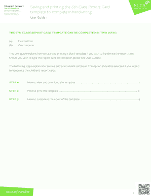 Fillable Online Saving and printing the 6th Class Report Card Fax Email ...