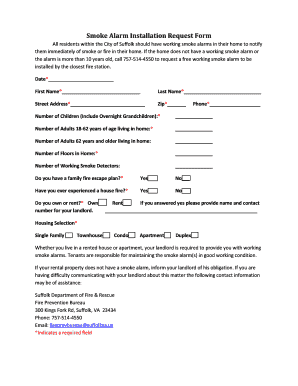 Fillable Online Smoke Alarm Installation Request Form - Suffolk ...