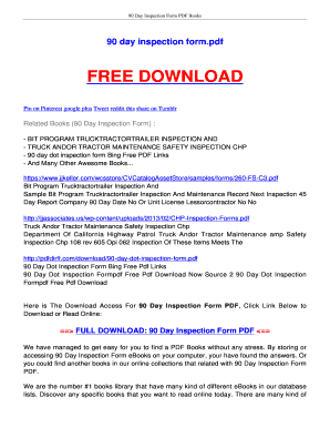 Fillable Online booksread 90 Day Inspection Form. Headache-and-other ...