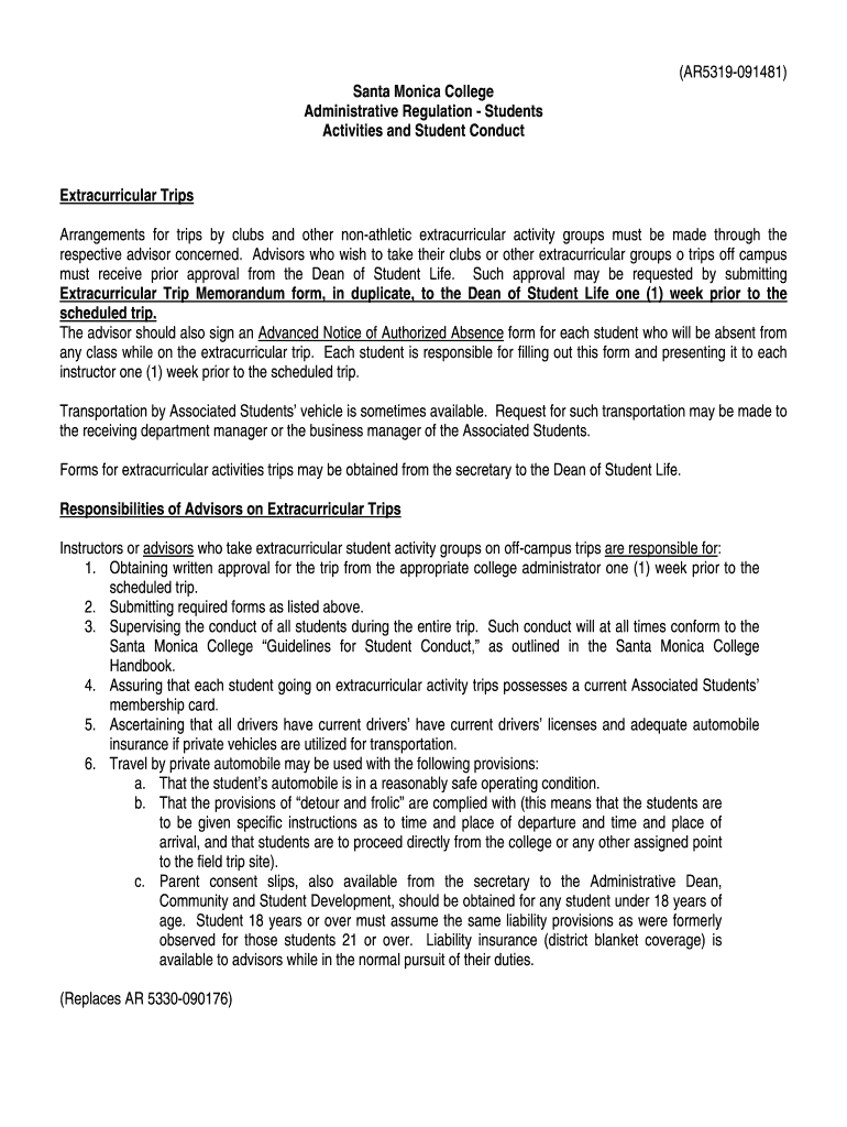 Fillable Online smc Administrative Regulation - Students - smc Fax Email Print - pdfFiller