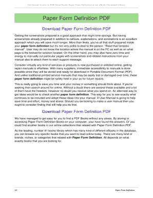 Fillable Online Paper Form Definition. paper form definition Fax Email ...