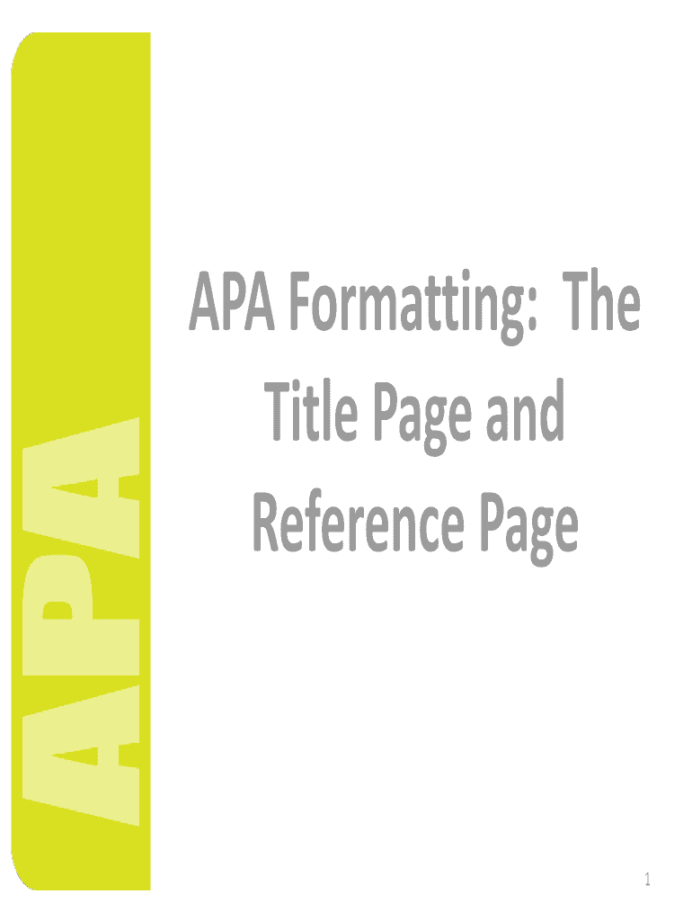 Fillable Online APA Formatting: The Fax Email Print - pdfFiller