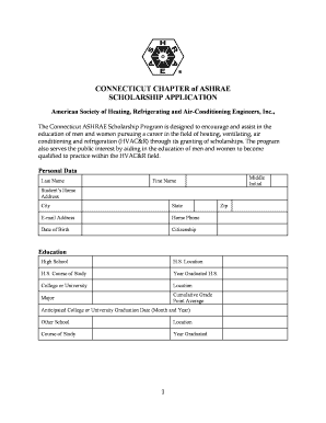 Fillable Online CONNECTICUT CHAPTER of ASHRAE Fax Email Print - pdfFiller