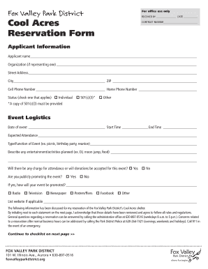 Fillable Online foxvalleyparkdistrict Fox Valley Park District For ...