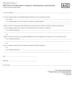 Fillable Online Application - aig.com.pr Fax Email Print - pdfFiller