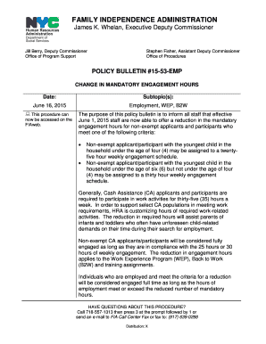 Fillable Online onlineresources wnylc POLICY BULLETIN ...