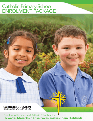 Fillable Online Catholic Primary School ENROLMENT PACKAGE Fax Email ...
