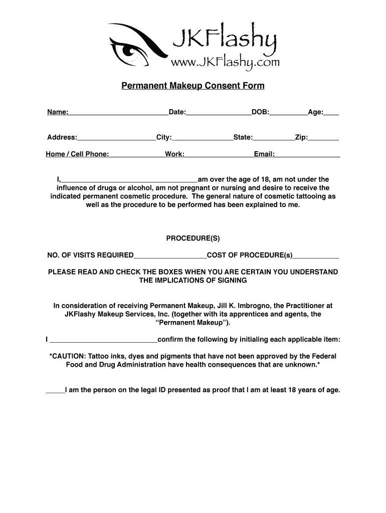Permanent Makeup Consent Form Pdf Fill Online Printable Fillable 
