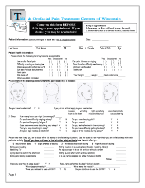 Fillable Online Snoring and Sleep Apnea Questionnaire Fax Email Print ...