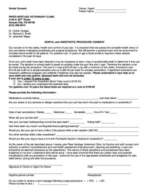 Fillable Online Dental Consent Fax Email Print - pdfFiller