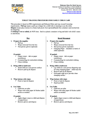 Fillable Online TOILET TRAINING PROCEDURE FOR FAMILY CHILD CARE Fax ...