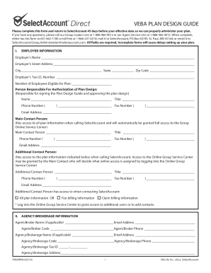 Fillable Online Direct VEBA PLAN DESIGN GUIDE - selectaccount.com Fax ...