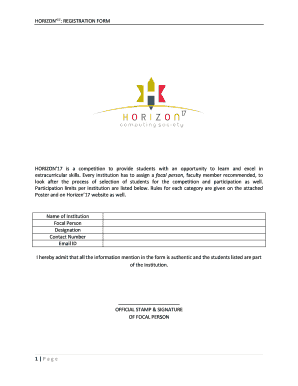 Fillable Online HORIZON : REGISTRATION FORM Fax Email Print - pdfFiller