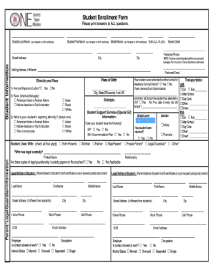 Fillable Online images pcmac Student Enrollment Form - New. Student ...