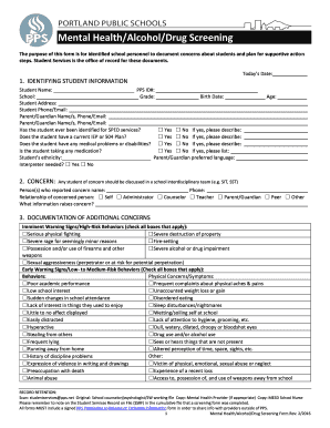 Fillable Online Mental Health/Alcohol/Drug Screening Fax Email Print ...