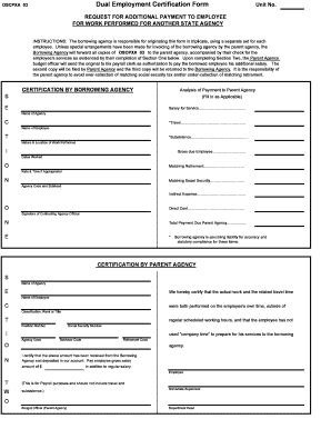 Fillable Online uncw Dual Employment Certification Form Fax Email Print ...