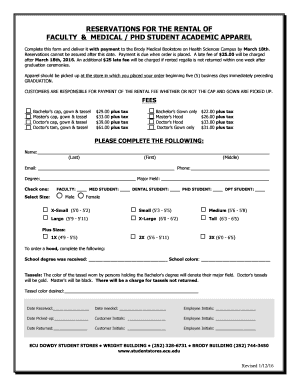 Fillable Online ecu 2016 Spring Rental Regalia Faculty MED student PHD student-Form Fax Email ...