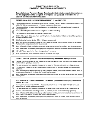 Fillable Online auroragov SUBMITTAL CHECKLIST for - auroragov Fax Email Print - pdfFiller