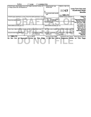 Fillable Online ftp irs 2017 Form 1099-LTC. Long-Term Care and ...