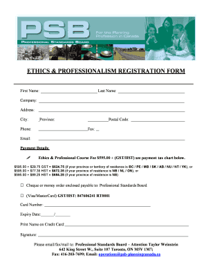 Fillable Online ETHICS & PROFESSIONALISM REGISTRATION FORM Fax Email ...