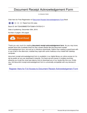 Fillable Online Document Receipt Acknowledgement Form. document receipt ...