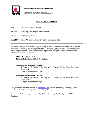 Fillable Online nfpa ROC TC Circulation Cover Memo - nfpa Fax Email ...