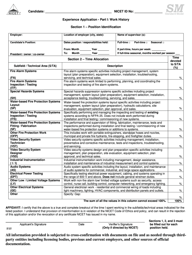 Fillable Online nicet INSTRUCTIONS and CHECKLIST and Section 3 Detailed ...
