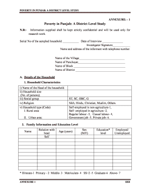 Fillable Online Poverty in Punjab: A District Level Study Fax Email ...