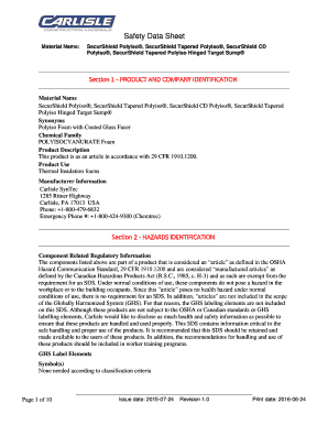 Fillable Online SecurShield CD - SDS. SDS for SecurShield CD Fax Email ...