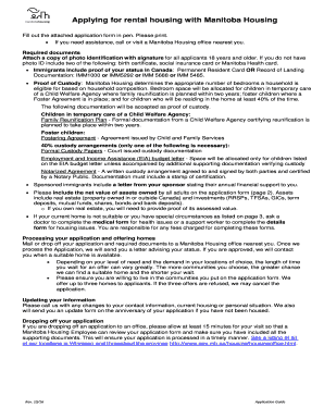Fillable Online gov mb Applying for rental housing with Manitoba ...
