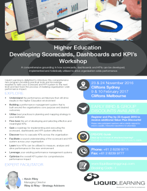 Fillable Online Higher Education Developing Scorecards, Dashboards and ...