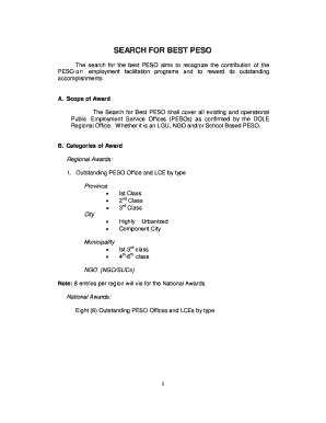 Fillable Online criteria search for best peso form.doc Fax Email Print ...