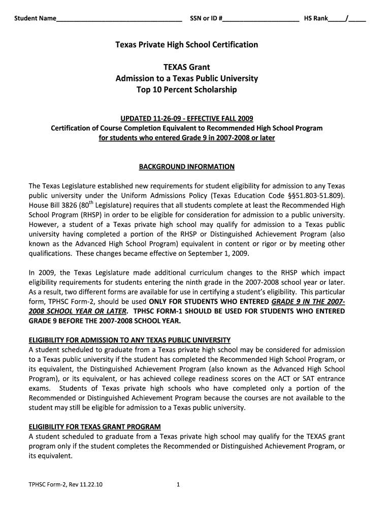 Fillable Online prtl uhcl Texas Private High School Certification TEXAS Grant ... - prtl uhcl ...
