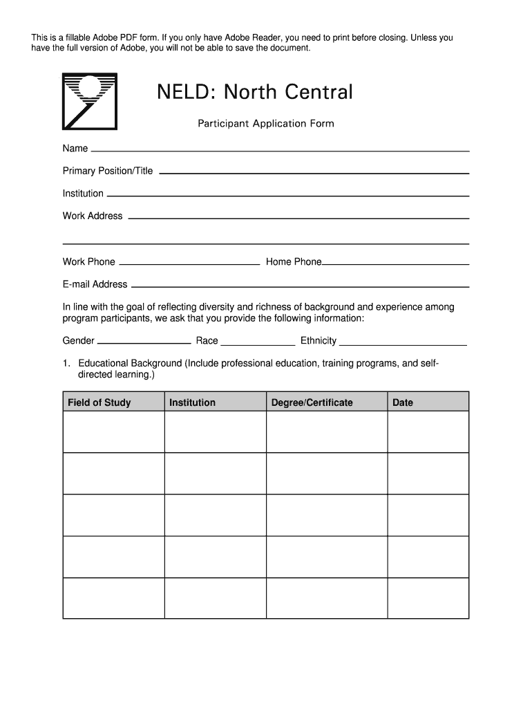 Fillable Online k-state W: ADMIN NELD NELD Application Form-2. slwwpd.wpd - K-State ... Fax ...