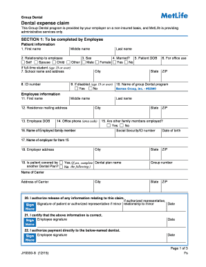 Fillable Online Metlife Dental Claim Form Pdf PDF - Ebooks-kings.com ...
