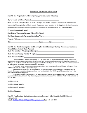 Fillable Online eRentPayment Automatic Payment Authorization Fax Email Print - pdfFiller