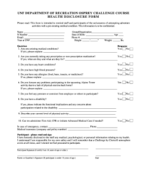 Fillable Online unf OCC-Health-Disclosure-Form Fax Email Print - pdfFiller